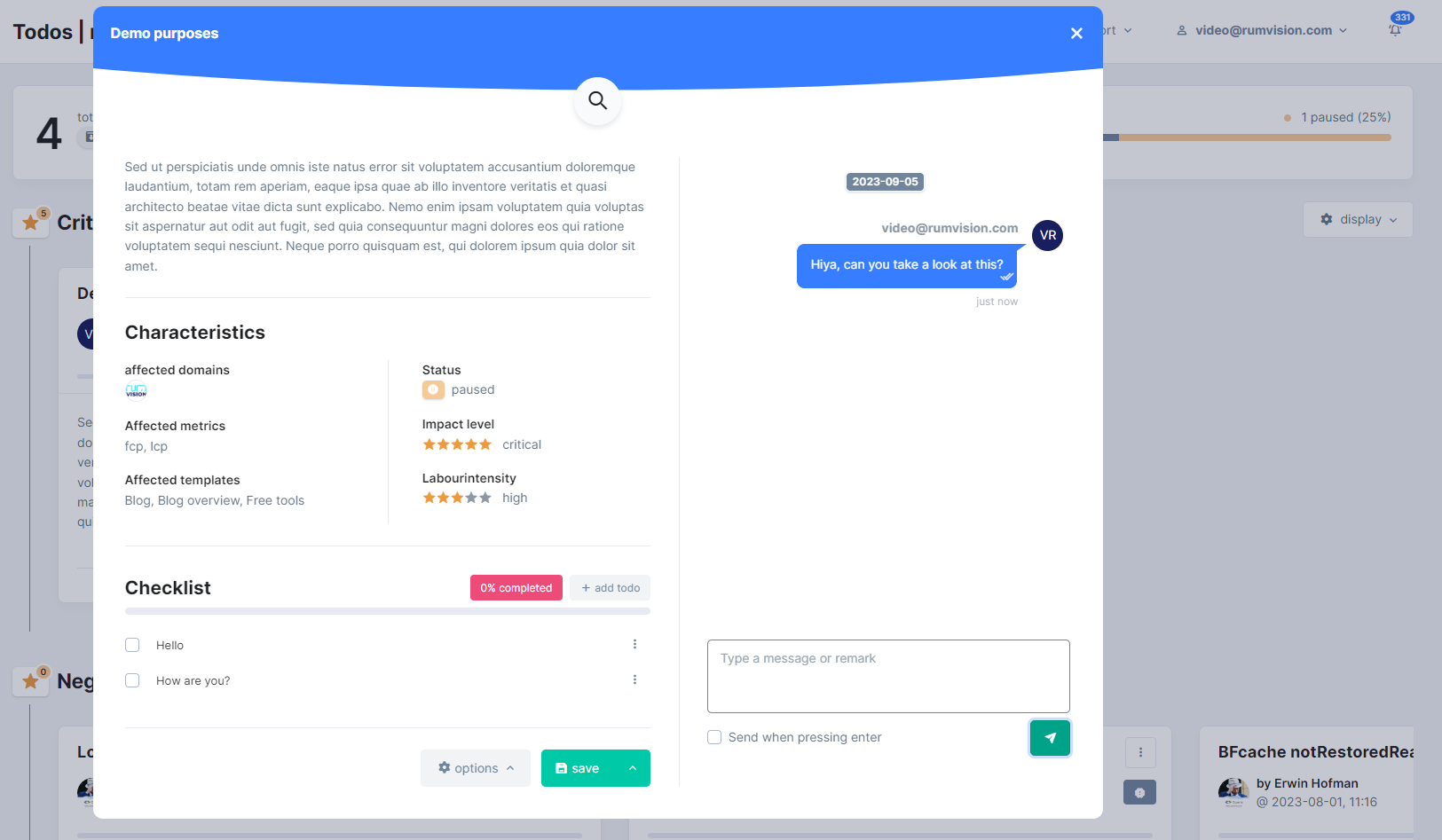 Conversations (Help Center / Monitoring / Workflow) | RUMvision